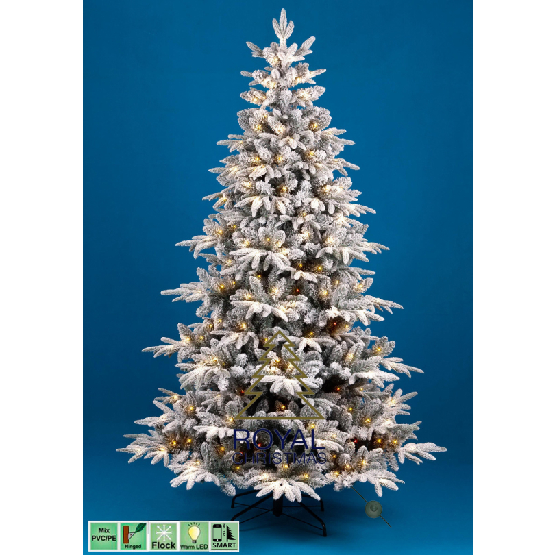 Artificial Christmas Tree - Gillam PE / PVC - Flock / Snow - Warm LED ...
